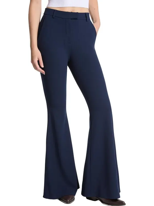 Michael Kors Stretch Crepe Flared Pant - Blue