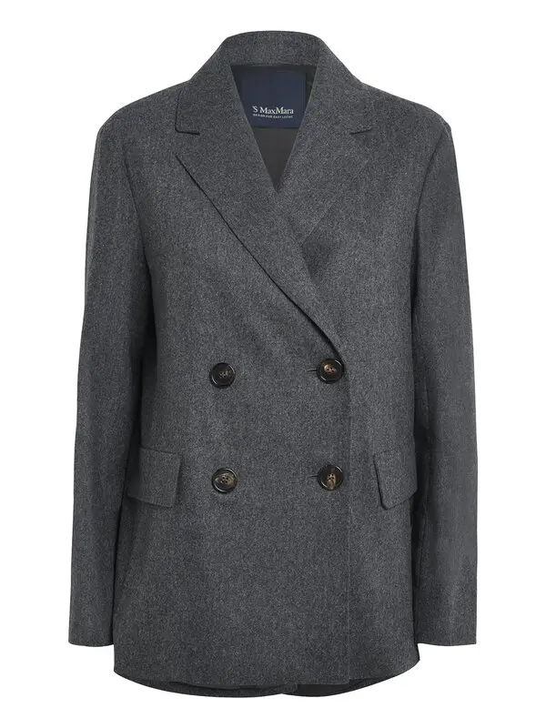 Max Mara Virgin Wool Double-breasted Jacket - Grey