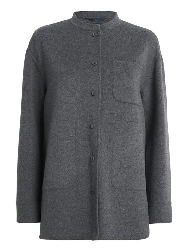 Max Mara Virgin Wool Double Breasted Jacket - Grey