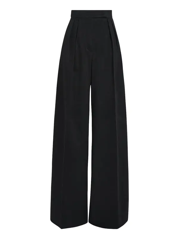 Max Mara Camel Hair Wide-leg Trousers - Black