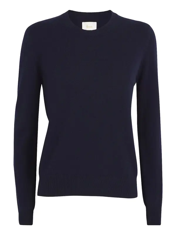 Harrods Cashmere Crew-neck Sweater - Navy
