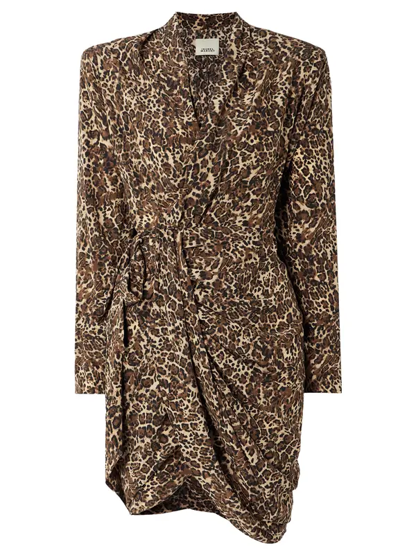 Isabel Marant Cleora Leopard-print Stretch-silk Dress - Animal Print