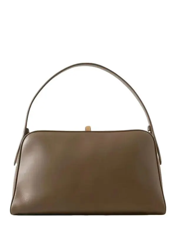 Khaite Cate Leather Top Handle Tote - Brown