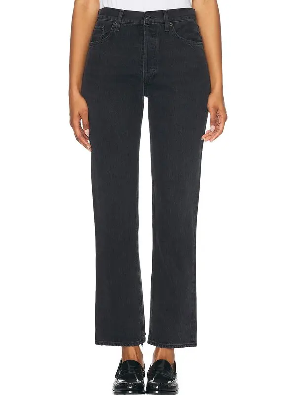 AGOLDE Lana Mid Rise Straight Jeans - Conduct