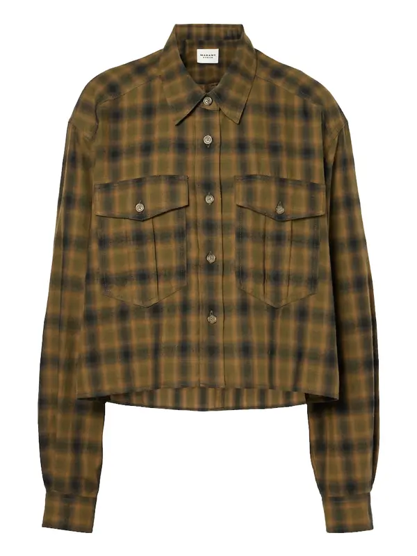 MARANT ETOILE Telina Plaid Cropped Shirt - Multicoloured