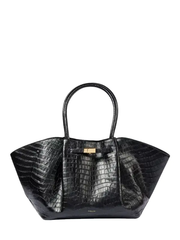 DEMELLIER Croc-effect Leather Tote Bag - Black