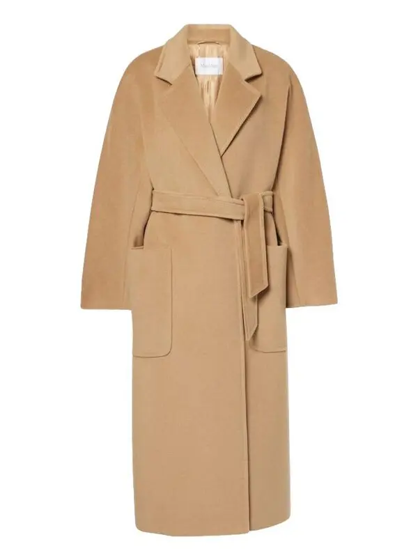 Max Mara Locri Wool And Cashmere Wrap Coat - Beige