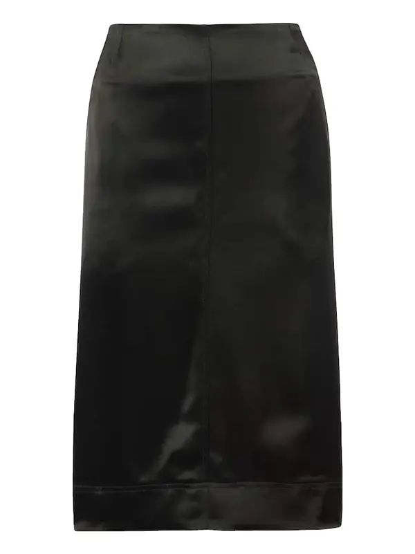 TOTÊME Paneled Satin Midi Skirt - Black