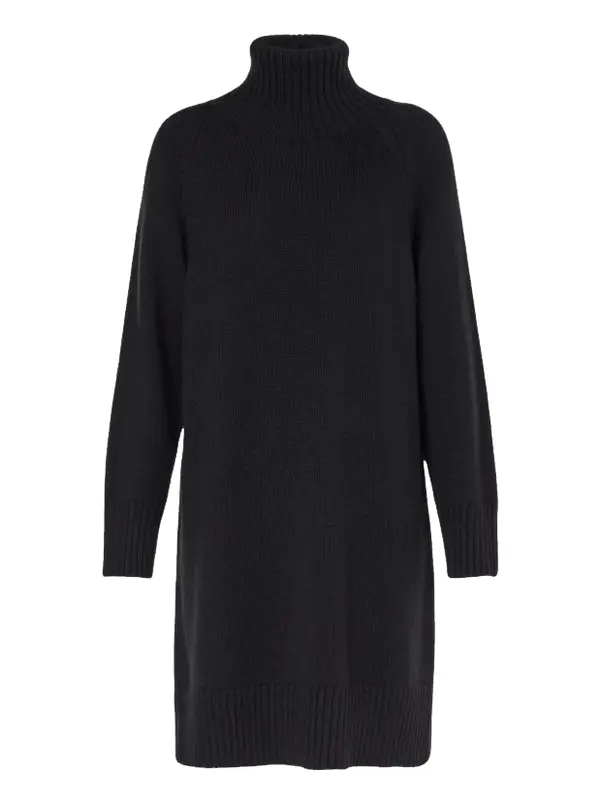 Max Mara Trudy Wool Turtleneck Sweater Dress - Black