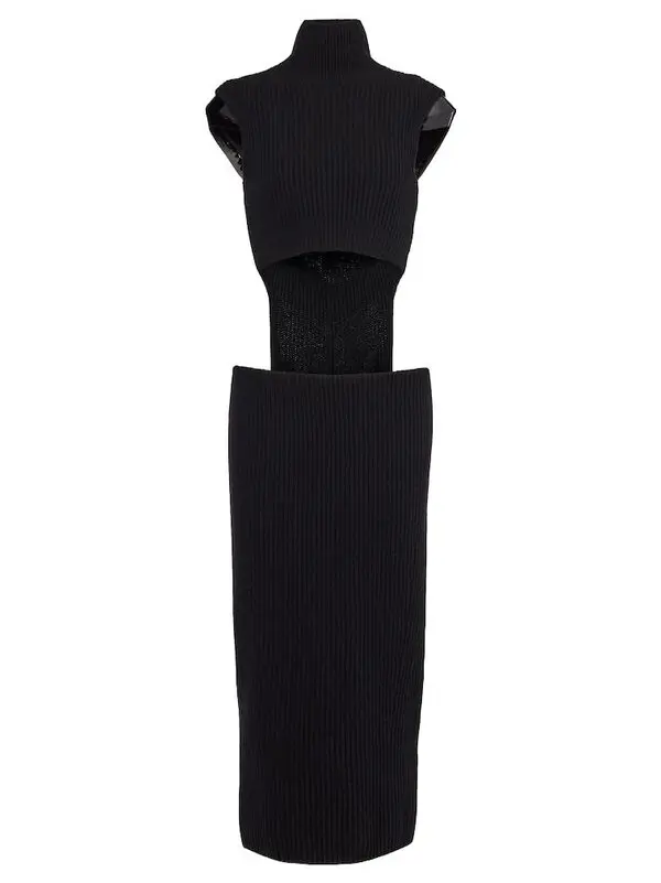 Sportmax Arabba Wool And Cashmere Midi Dress - Black