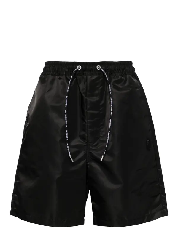 A BATHING APE® Logo-embroidered Relaxed-fit Shorts - Black