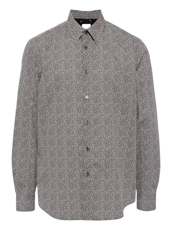 Paul Smith Polka Dot Cotton Shirt - Black