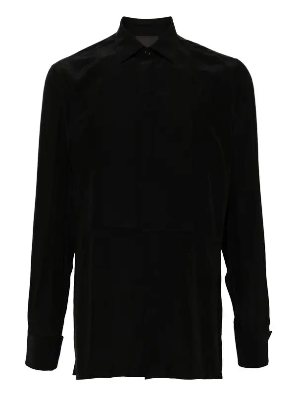 Givenchy Plastron Silk Shirt - Black