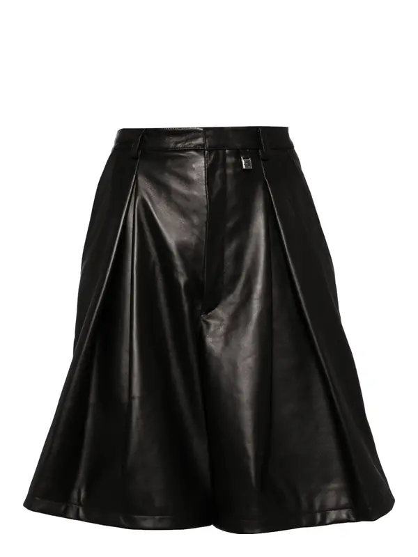 Giuseppe Di Morabito Pleated Leather Shorts - Black