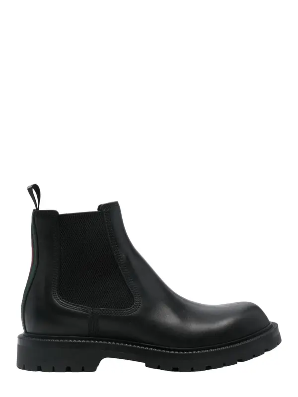 Gucci Web Stripe-trim Chelsea Boots - Black