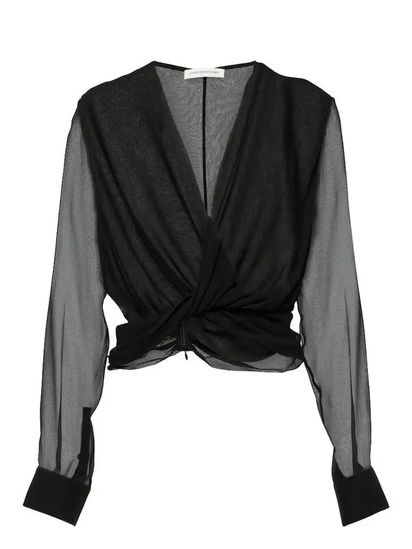 Christopher Esber Silk Georgette Blouse - Black