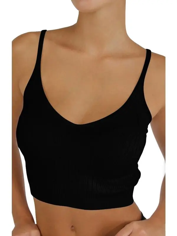 BELLE & BLOOM Knit Crop Top - Black