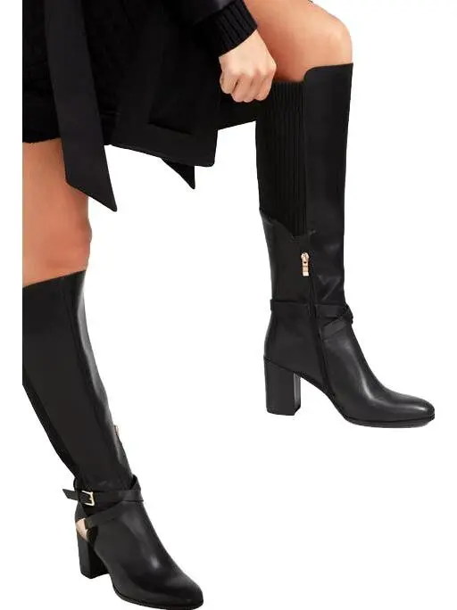 BELLE & BLOOM Breton Knee High Boot - Black
