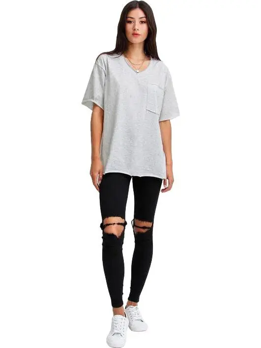 BELLE & BLOOM Brave Soul Oversized T-shirt - Grey