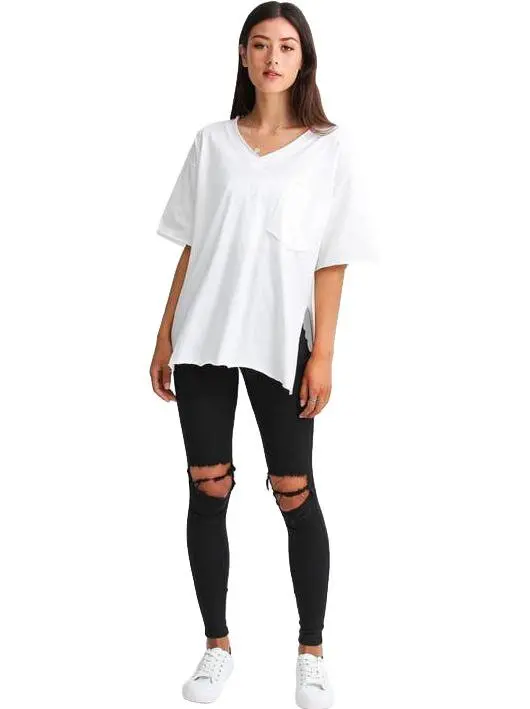BELLE & BLOOM Brave Soul Oversized T-shirt - White
