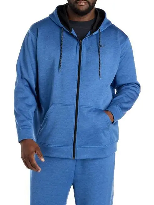 REEBOK Performance Zip-front Hoodie - Twilight Blue Hthr