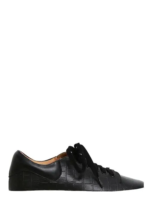 BELLE & BLOOM Croc Leather Sneaker - Black