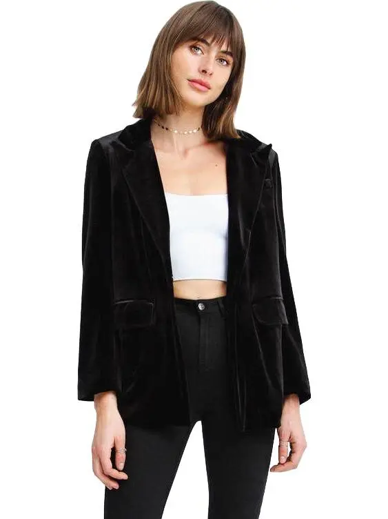 BELLE & BLOOM Eternity Velvet Blazer - Black