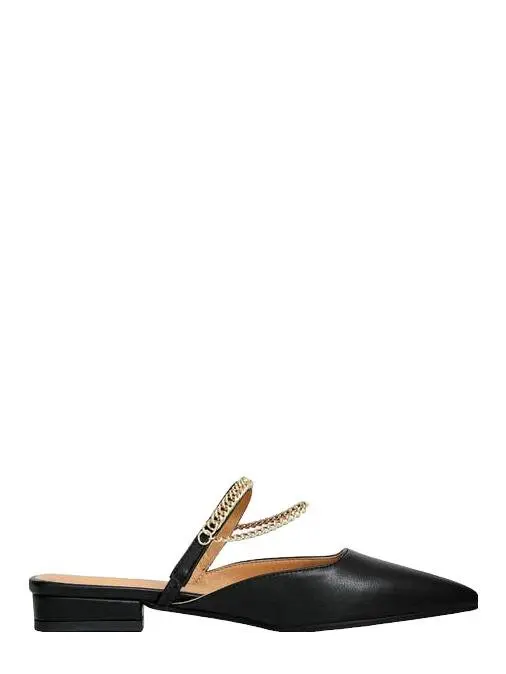 BELLE & BLOOM On The Go Leather Flat - Black