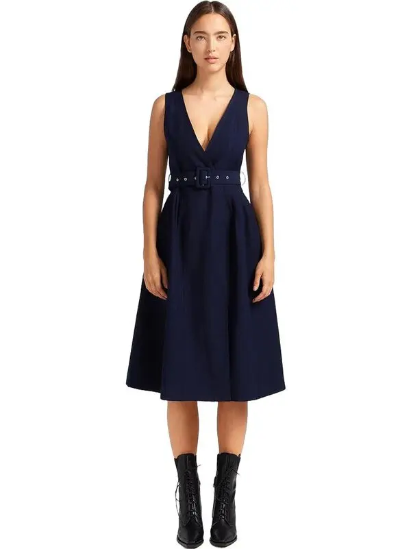 BELLE & BLOOM Miss Independence Midi Dress - Navy