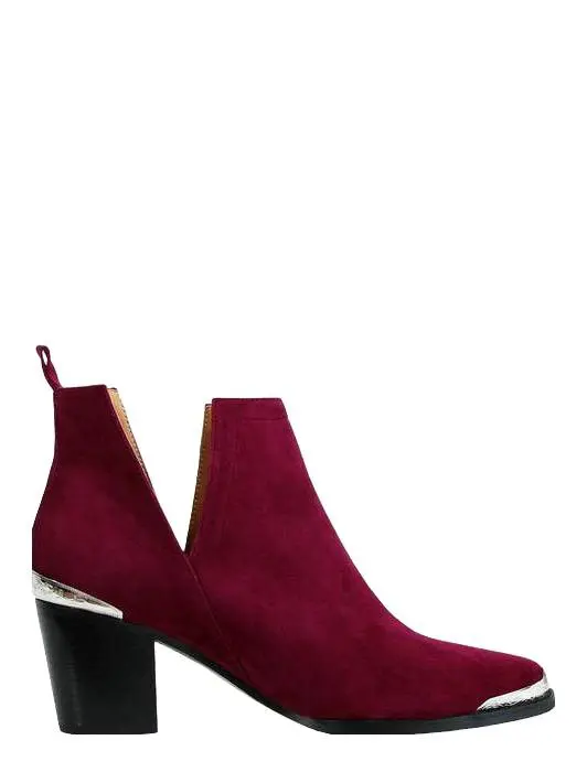 BELLE & BLOOM Austin Croc Embossed Ankle Boots - Merlot