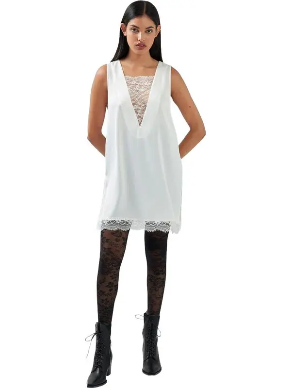 BELLE & BLOOM After Party Lace Mini Dress - White