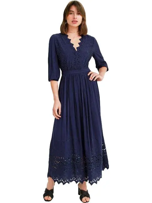 BELLE & BLOOM All Eyes On Me Midi Dress - Navy
