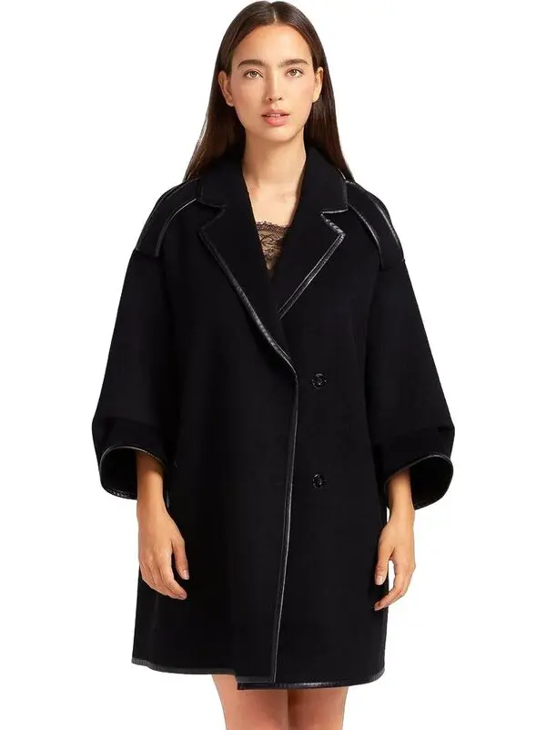 BELLE & BLOOM Incomplete Kiss Trimmed Coat - Black