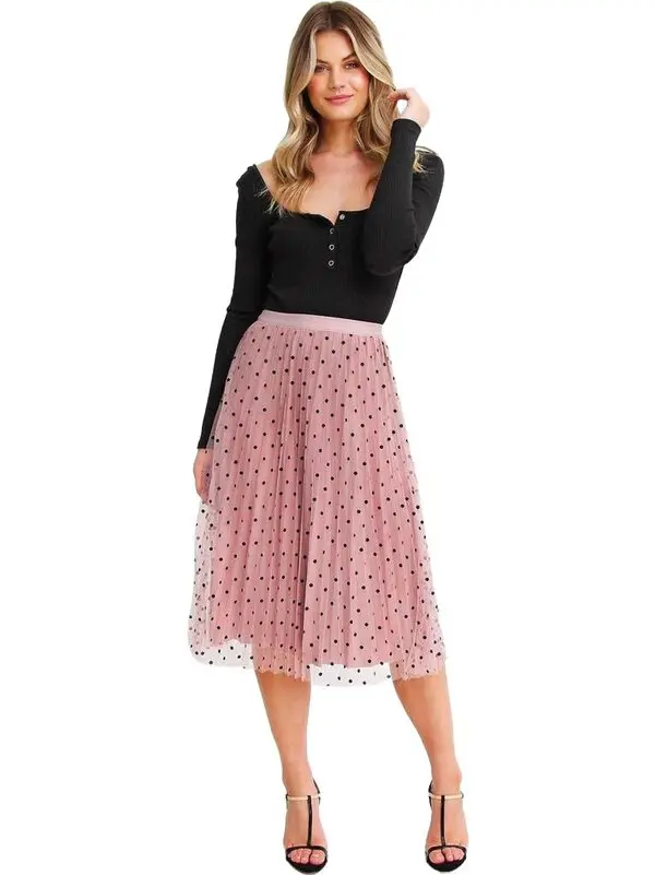 BELLE & BLOOM Mixed Feeling Reversible Skirt - Pink