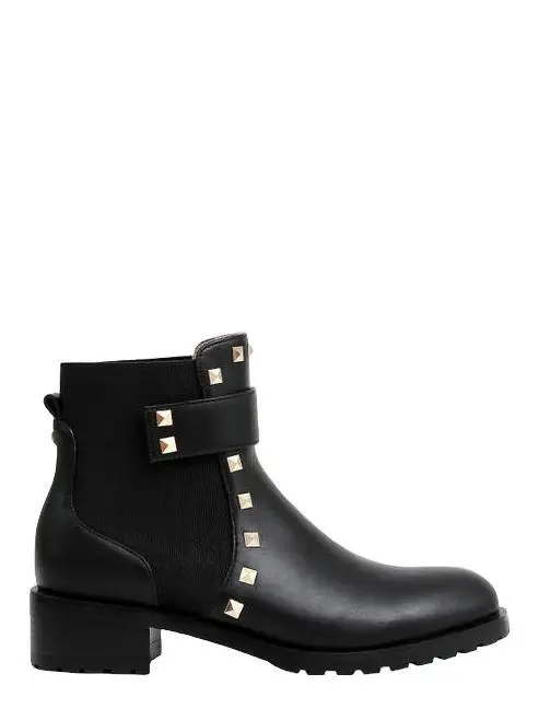 BELLE & BLOOM City Lights Leather Ankle Boots - Black