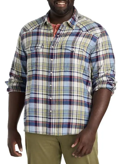 Lucky Brand Indigo Plaid Western Sport Shirt - Multi