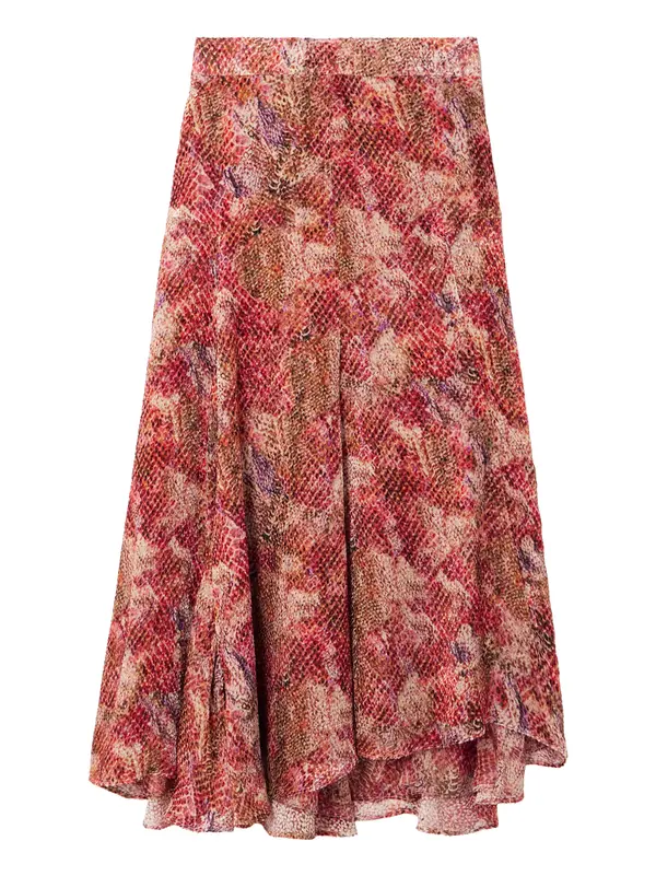 Isabel Marant Hortensia Snake-print Skirt - Red