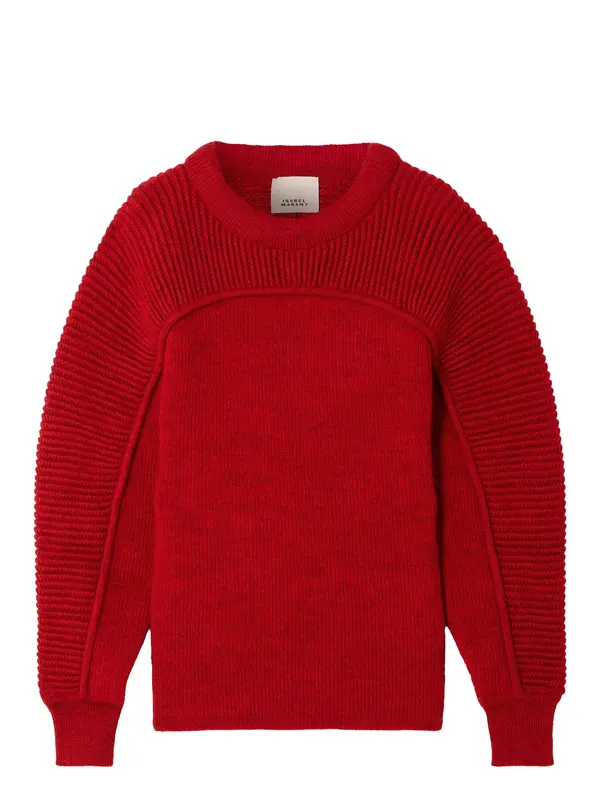 MARANT ETOILE Isabel Marant Hoby Ribbed Wool Sweater - Red