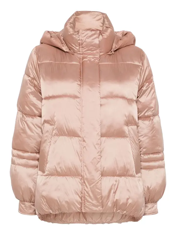 TWINSET Striped Jacquard Puffer Jacket - Pink