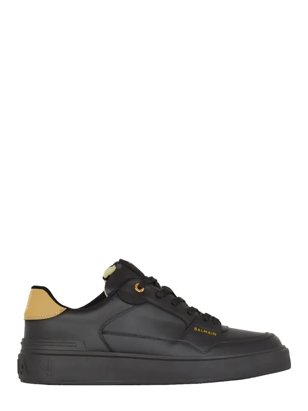 Balmain B-court Low-top Leather Sneakers - Black