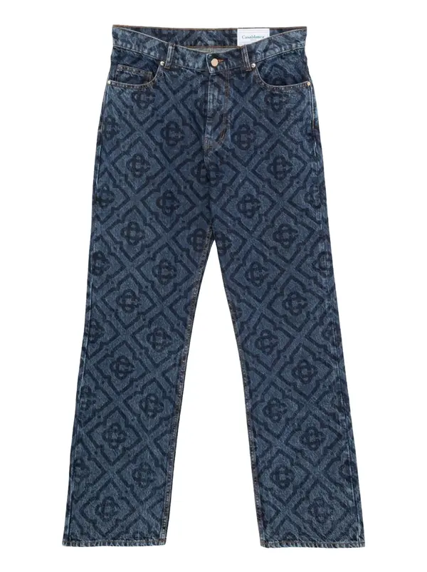 Casablanca Laser Monogram Denim Jeans - Blue