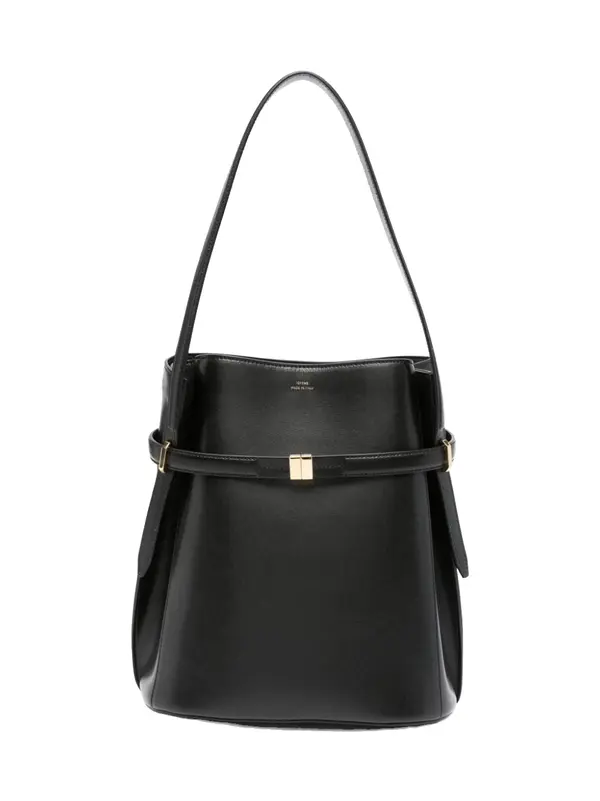 TOTEME Belted Leather Bucket Bag - Black