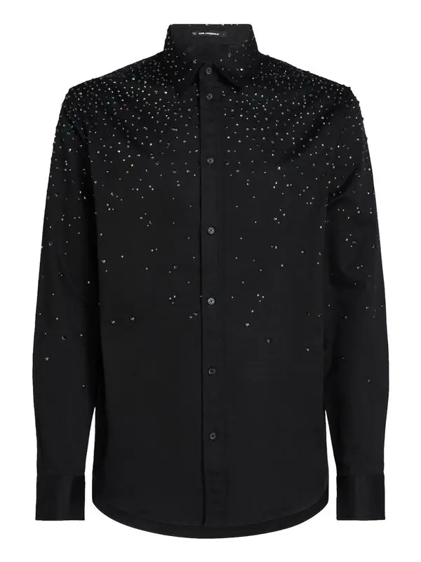 Karl Lagerfeld Rhinestone-dégradé Shirt - Black