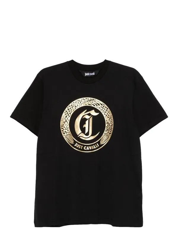 Just Cavalli Ghotic Logo-print T-shirt - Black