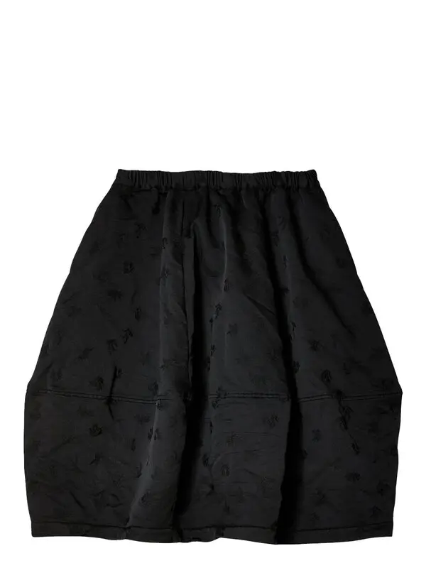 BLACK COMME DES GARÇONS Embroidered A-line Skirt - Black