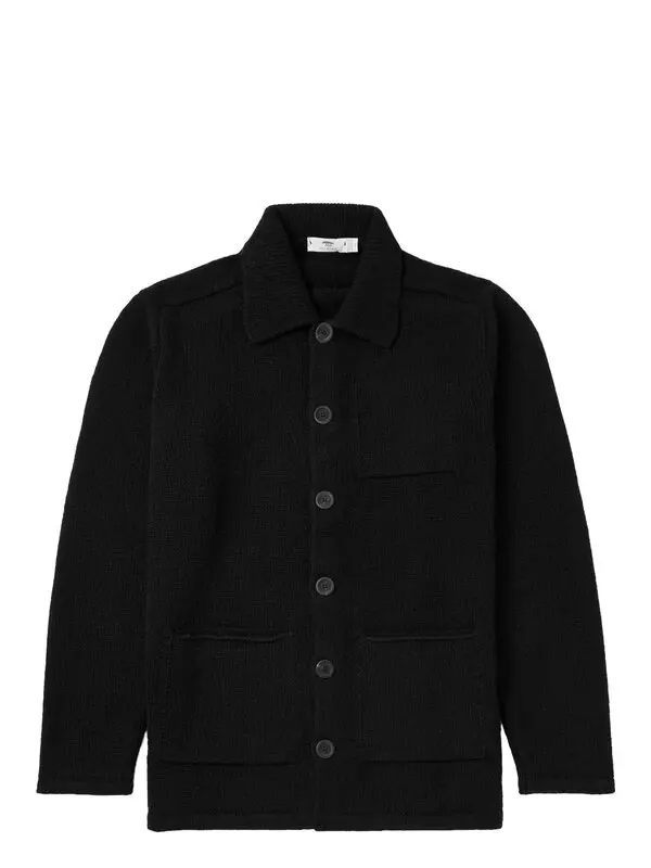 Inis Meáin Carpenter's Merino Wool And Cashmere-blend Cardigan - Black