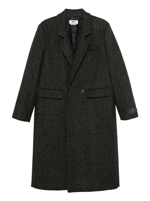 MSGM Double-breasted Coat - Black
