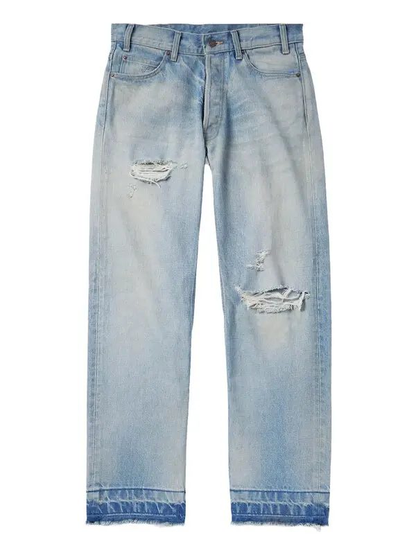 Celine Wesley Straight-leg Distressed Jeans - Blue