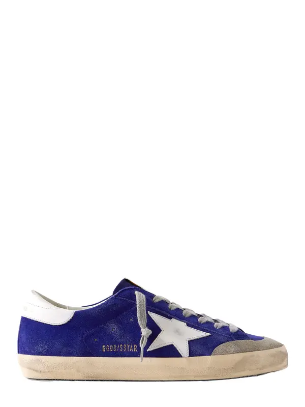 Golden Goose Super-star Distressed Sneakers - Blue