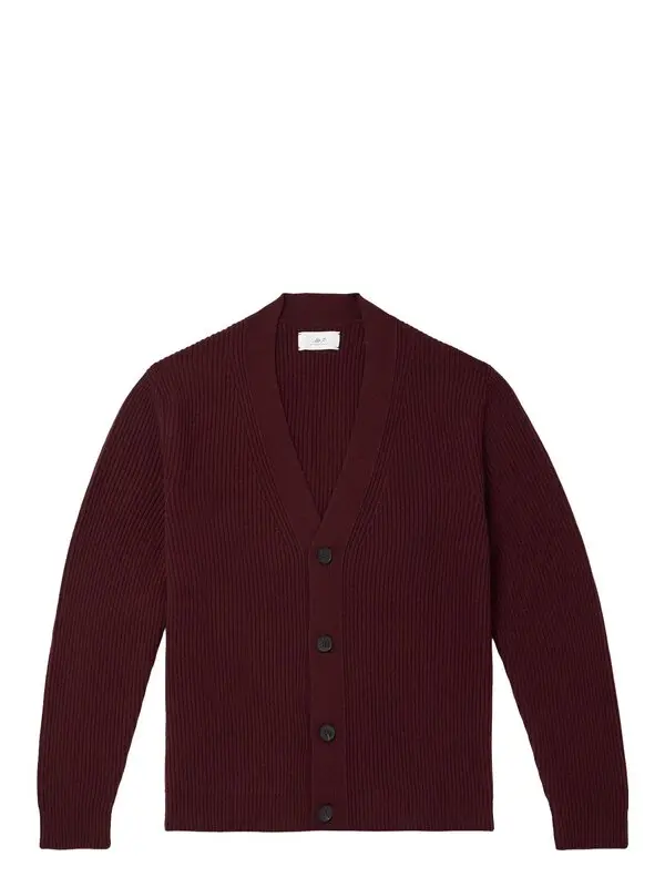 Mr P. Ribbed Wool Cardigan - Red